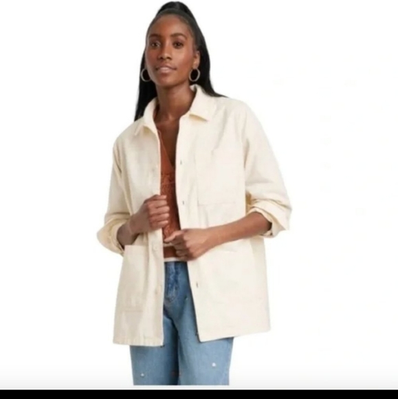 Universal Thread | Jackets & Coats | Utility Chore Jacket Universal Thread Cream S Nwt | Poshmark
